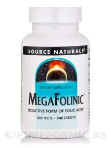 MegaFolinic™ 800 mcg - Source Naturals | PureFormulas