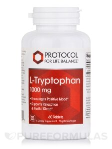L-Tryptophan 1,000 mg - 60 Tablets - Protocol for Life Balance | PureFormulas